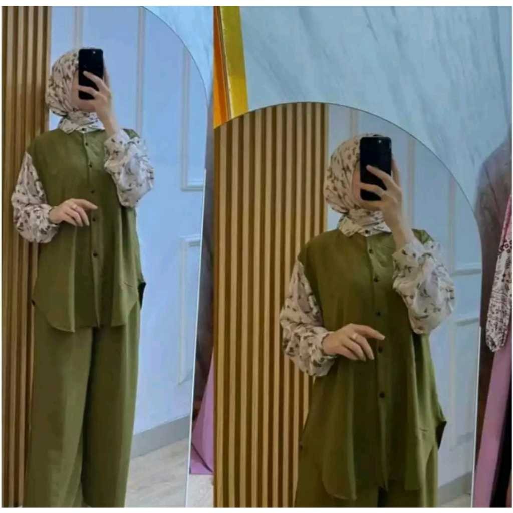 Stln Premium 1Set Women's Pants Secel Longtunik Latest Stlan T-Shirt ...