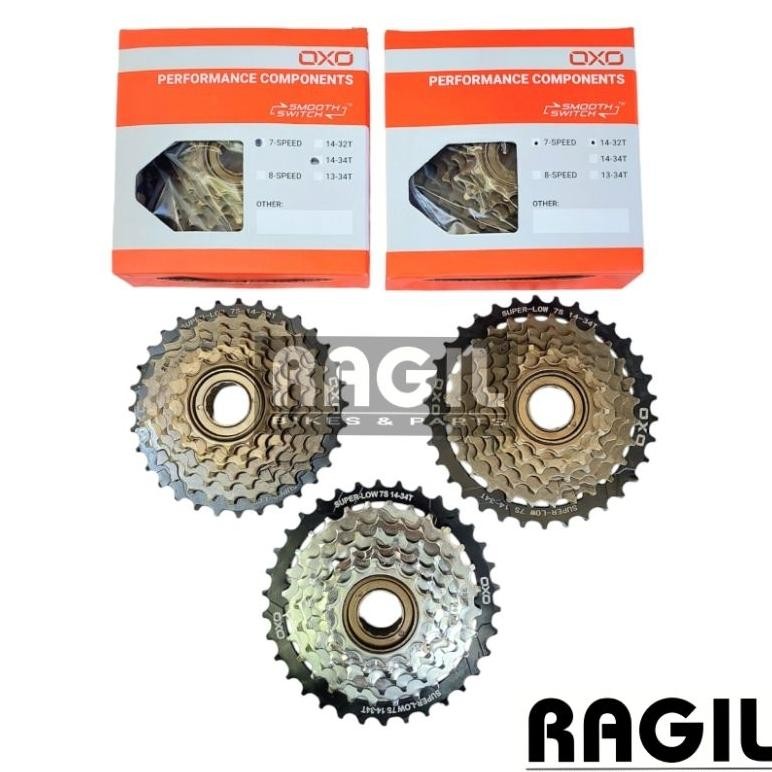 Viral FREEWHEEL 7 SPEED OXO 14-32T 14-34T SCROLL DRAT GIR GEAR REAR ...