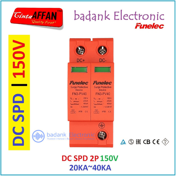 Dc SPD 2P 150V 20-40KA SURGE ARRESTER PROTECT DEVICE SOLAR PANEL SOLAR ...