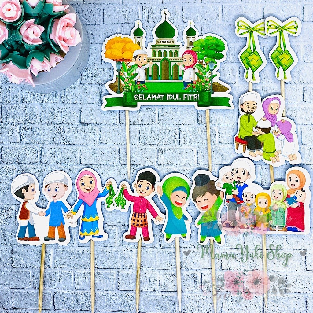 Cake Topper Cake Decoration with RAMADHAN motif Eid Al-Fitr Topper ...