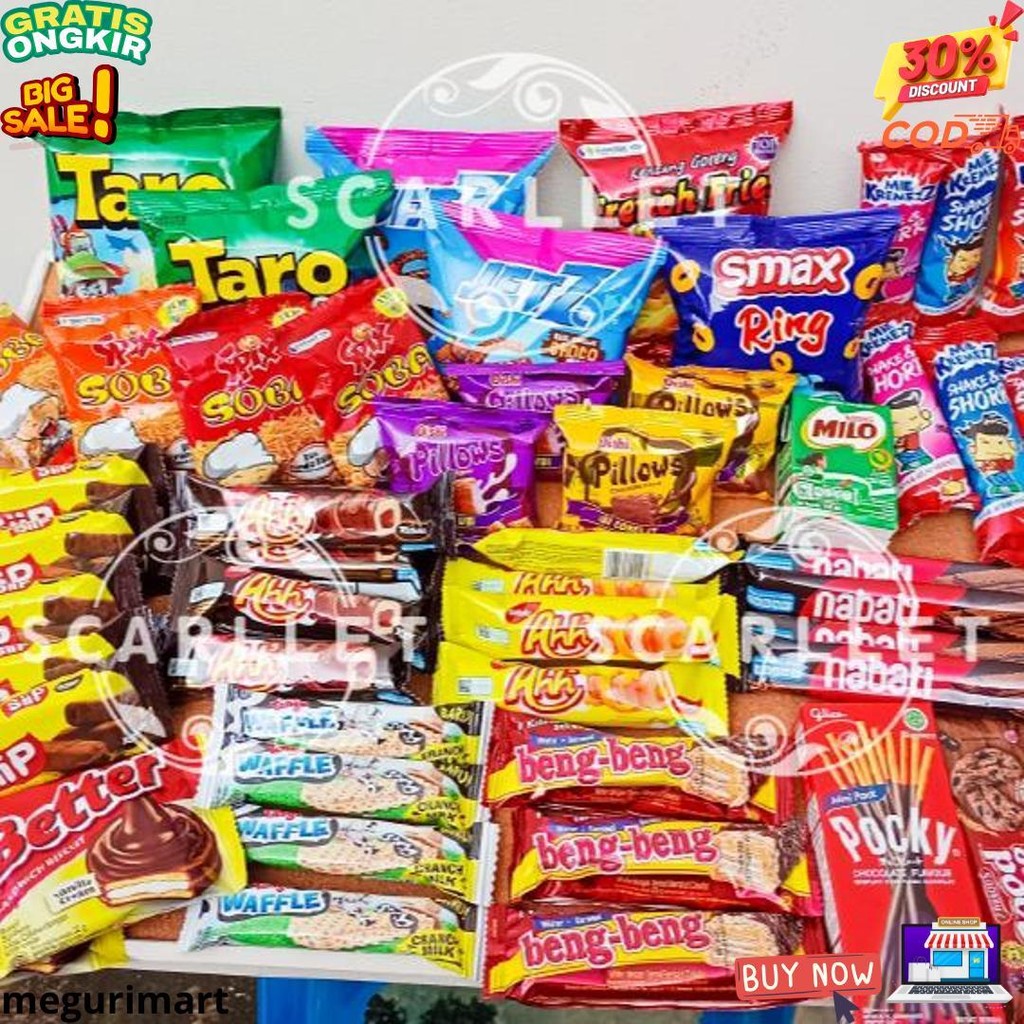 [Free Box] Snack Hampers Gift Package Contains 50 Pcs Christmas Snacks ...