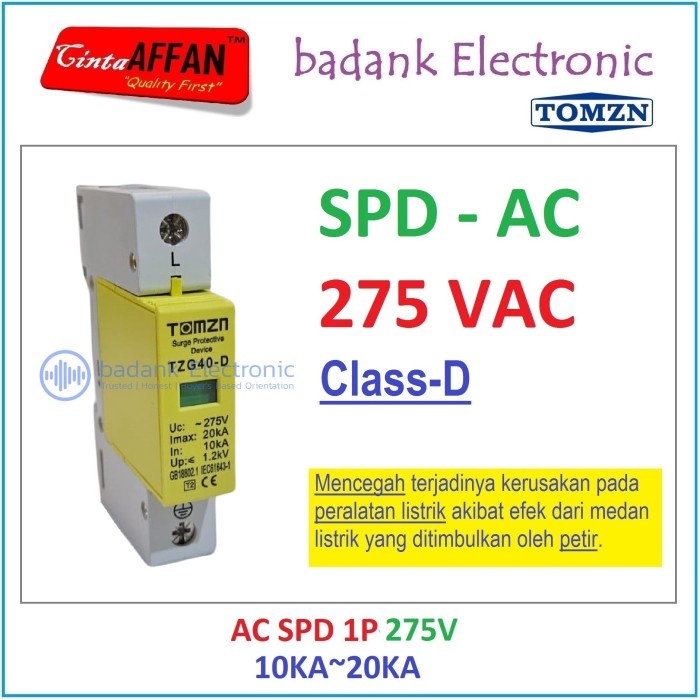 ! Ac SPD 1P 275V 20-40KA CLASS D Lightning Protection SURGE ARRESTER AC ...