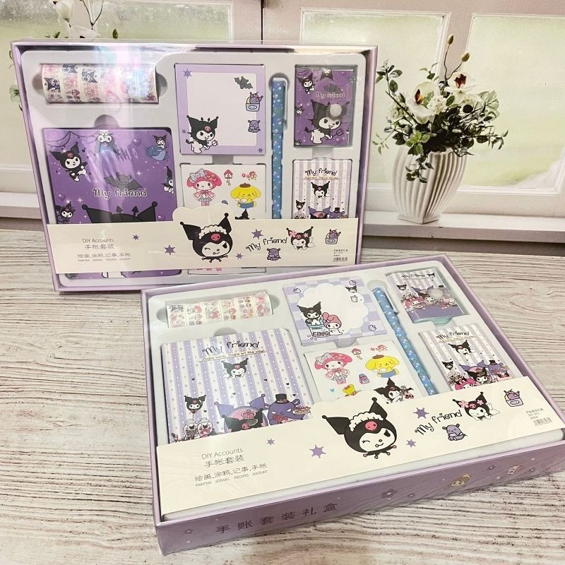 7 In 1 Sanrio Kuromi Journal Children's Doll Notebook Sticker Sticky ...