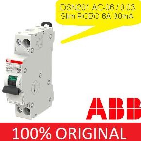 RCBO SLIM ABB 1+N 4.5KA (6A 10A 16A 20A 25A 32A ), 30mA leak current ...