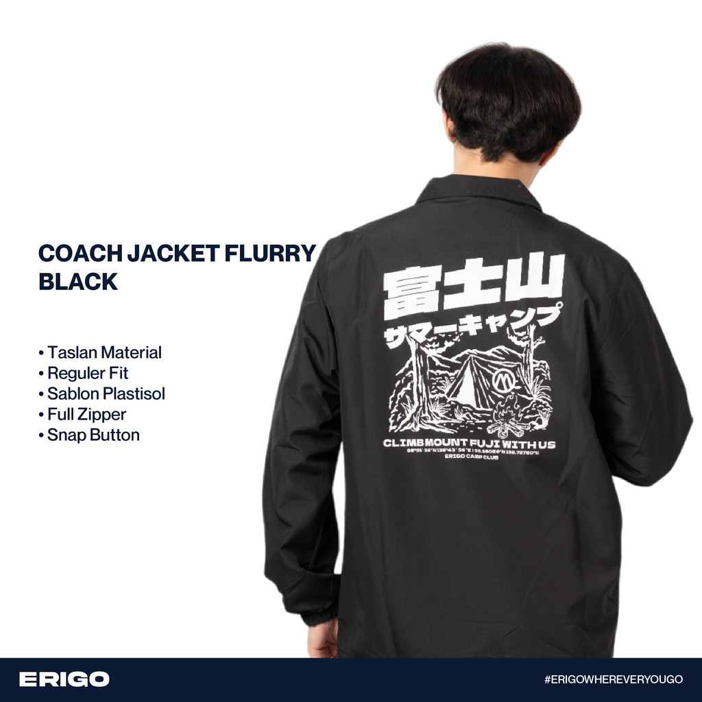 Erigo Coach Jacket Flurry Coach Black Unisex | Shopee Malaysia