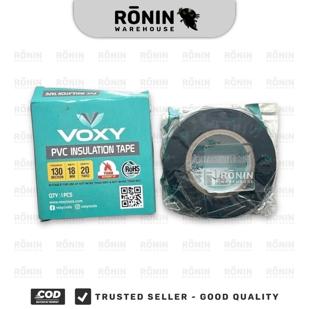 VOXY Insulation Electrical Cable Masking Tape Black Vinyl 20 Yards 18 ...