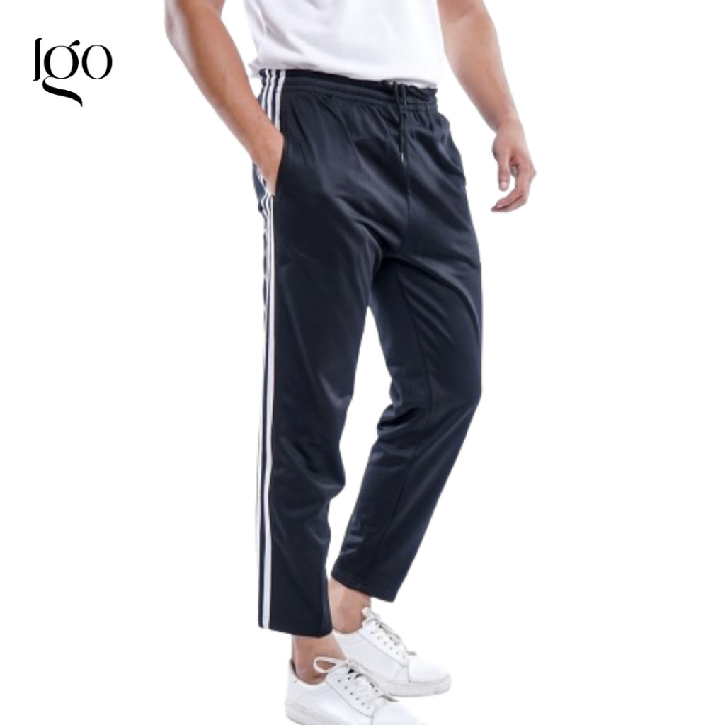 Most IGO Plain Striped Long Training Pants!! | Shopee Malaysia