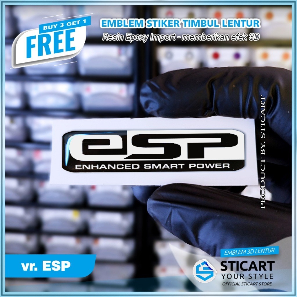 Ori ESP EMBLEM embossed MOTORCYCLE STICKER ESP BOX FILTER 3D EMBLEM ...