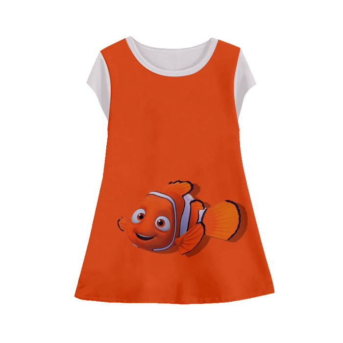 Children's Cartoon Dress Short Sleeve Cartoon 3D Printing Finding Nemo ...