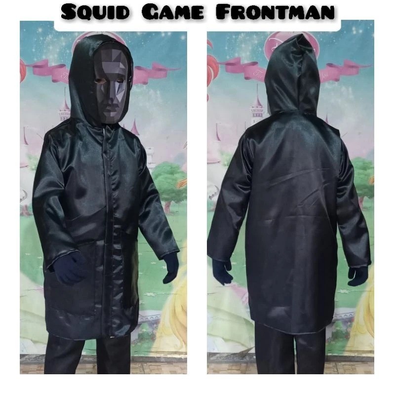 Front Man Sqiud Game Costume FrontMan Cloak Children-Adult Halloween ...