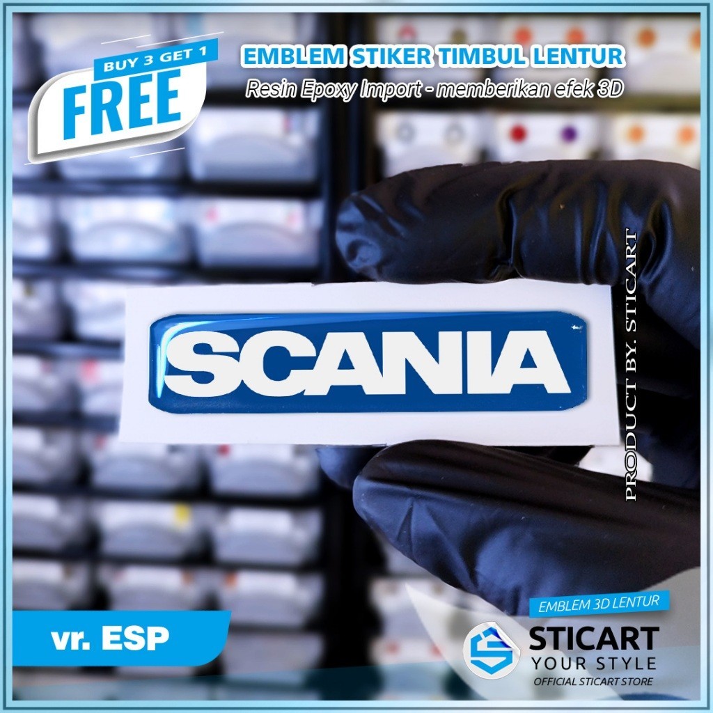 Scania EMBLEM embossed MOTORCYCLE STICKER ESP BOX FILTER 3D EMBLEM ...