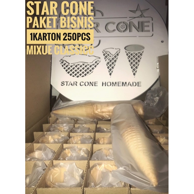 Star CONE business PACKAGE 250 pcs-1 cartonMIXUE CLASSIC SUGAR CONE ...