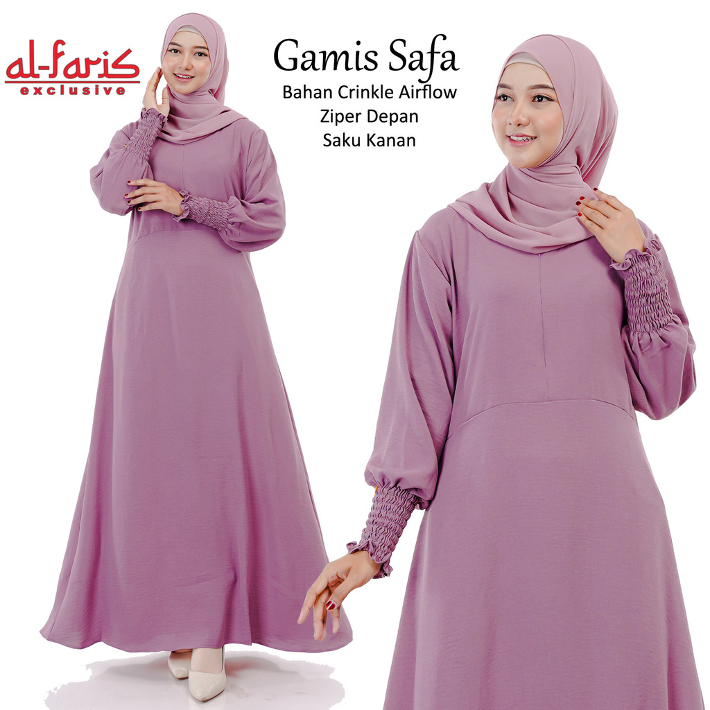 Safa Latest Smoke Sleeve Crinkle Airflow Gamis | Shopee Malaysia
