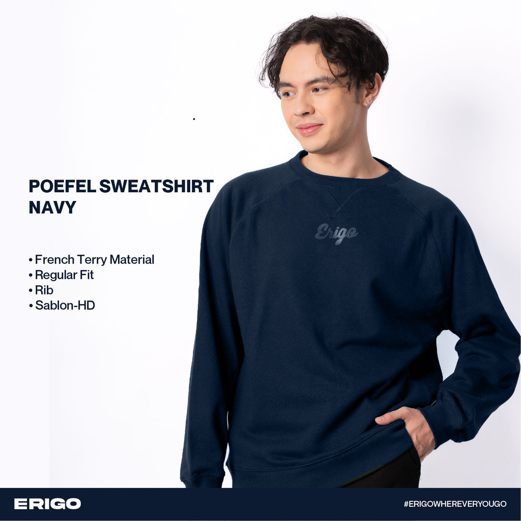 Erigo Unisex Navy Pebble Sweatshirt | Shopee Malaysia