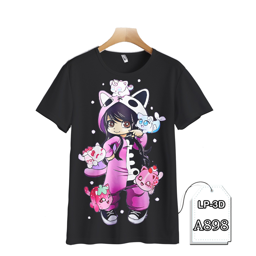 Aphmau Cat Cute Clothes 3D Printed Girls' T-shirts LP3D-A898 | Shopee ...