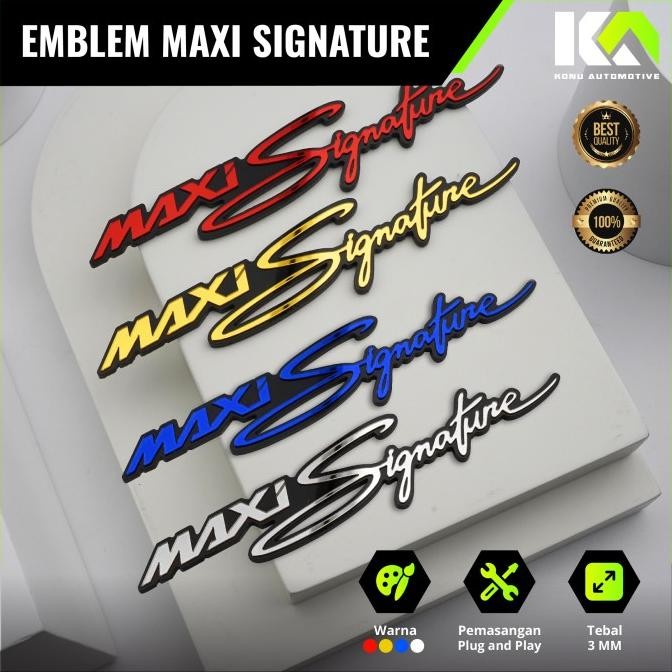 Emblem MAXI SIGNATURE STICKER embossed MAXI SIGNATURE LOGO MAXI ...