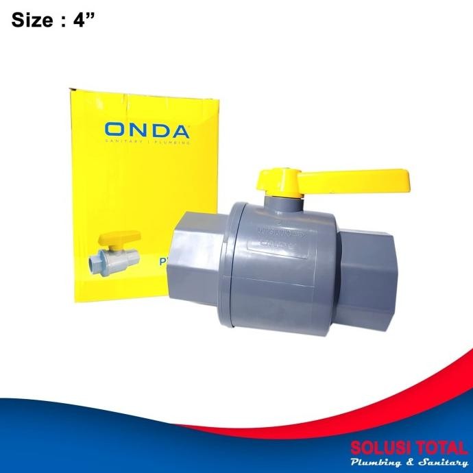 Ball Valve PVCBV 4" ONDA Plain Stop Faucet Plastic PVC yellow 4 inch ...