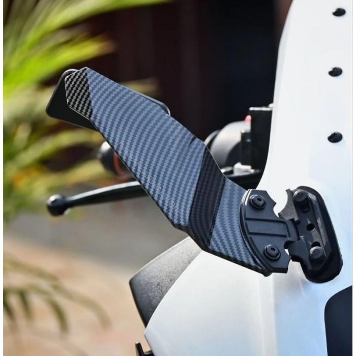 Real MIRROR AERO H2 CARBON FIBER WINGLET MIRROR FAIRING CBR NINJA R15 ...