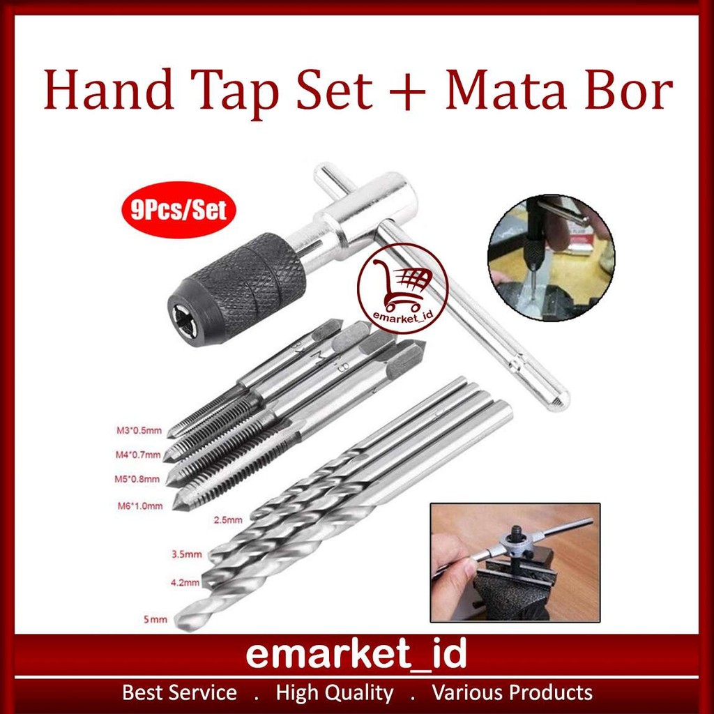 MATA Em Hand Tap Set + Senai Drill Bit 9in1 AI51 / Thread Making Bolt ...