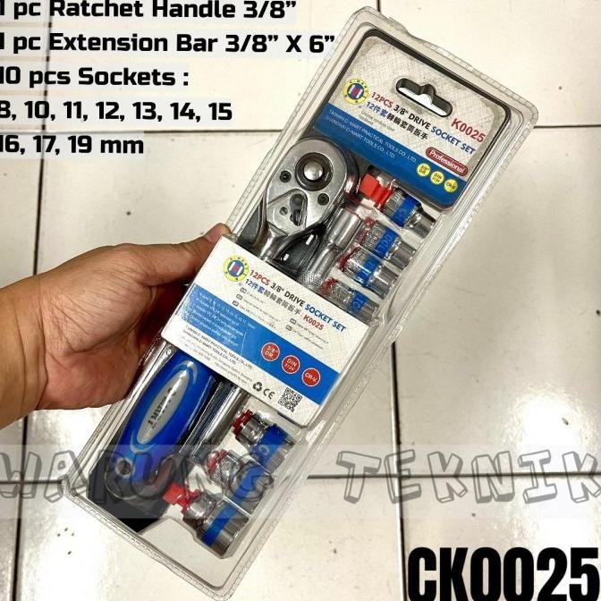 Cmart 12 Pcs 3/8" Drive Socket Set / Latest Socket Wrench Set K0025 ...