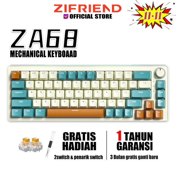 Zifriend TIME MACHINE 68 keys Hotswap 5 pin Mechanical Keyboard ...