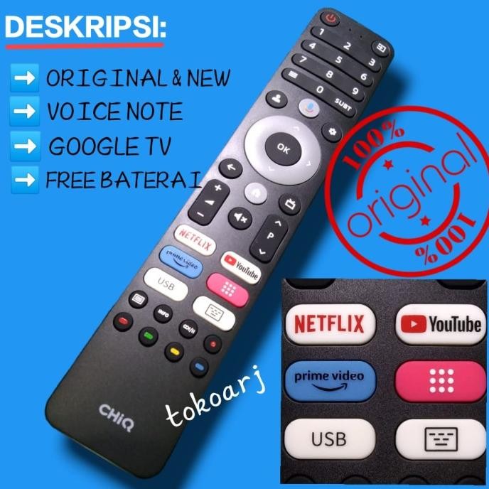 Original CHIQ smart android google tv remote | Shopee Malaysia