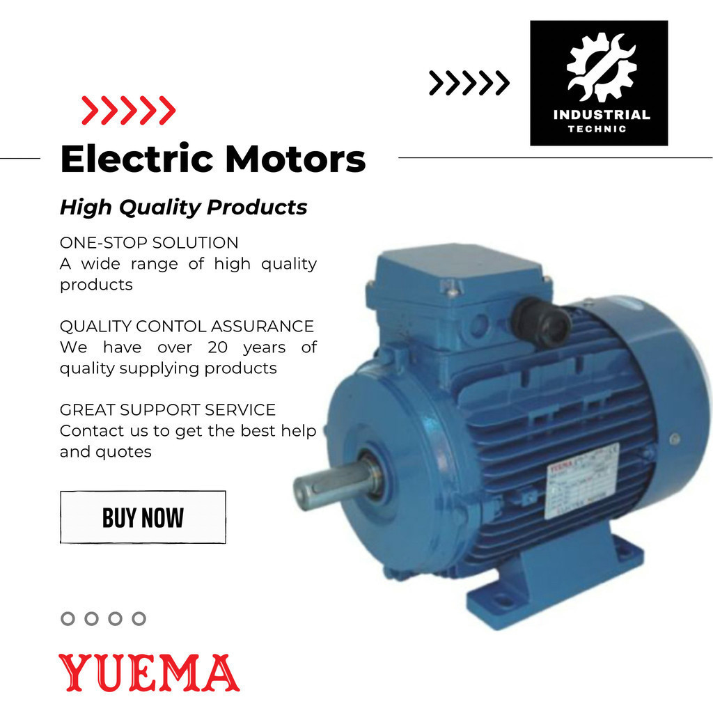 MESIN ELECTRIC MOTOR YUEMA SA 6P 0.5KW 0.75HP 3PHASE 380V B3/ DYNAMO ...