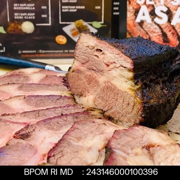 Brisket beef sei complete with chili sauce 500gram (smoked brisket ...
