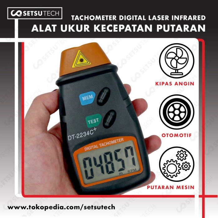 Digital Laser Infrared Tachometer Rpm Rotational Speed Measuring ...