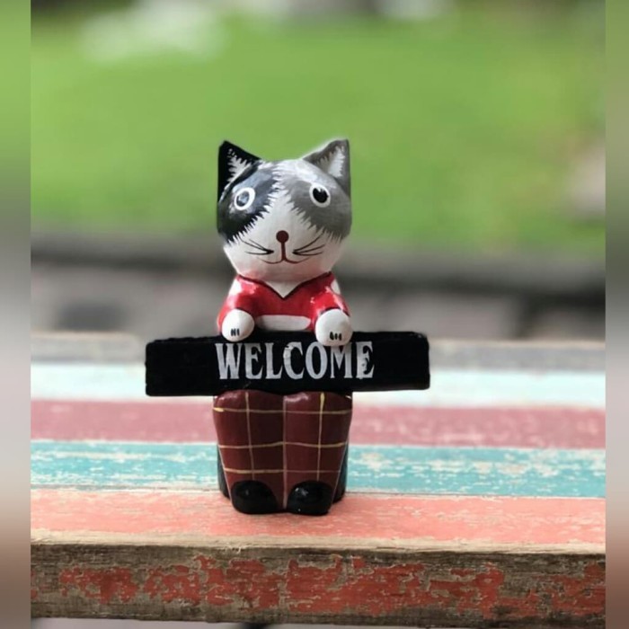 Welcome CAT / THANK YOU SITTING DISPLAY DECORATION (8-3262) | Shopee ...