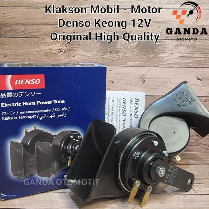 Original DENSO POWER TONE KEONG 12V CAR / MOTORCYCLE HORN + RELAY XT ...