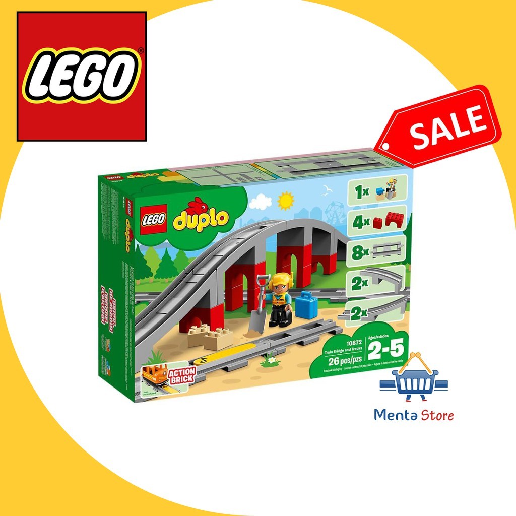 Lego Duplo 10872 Train Bridge and Tracks Children's Toy Train Tracks ...