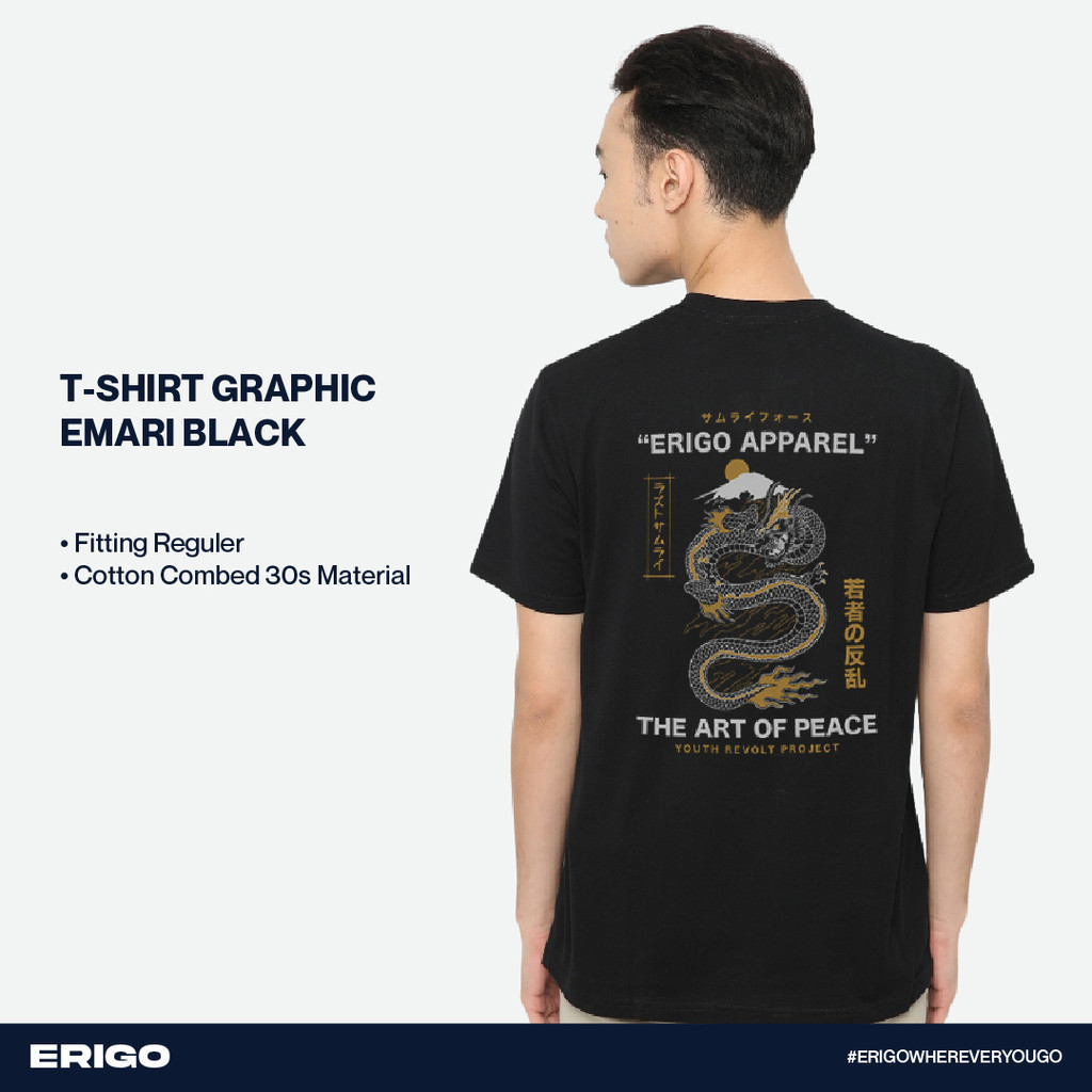 Erigo Graphic Ema Black T-Shirt - Unisex T-Shirt | Shopee Malaysia