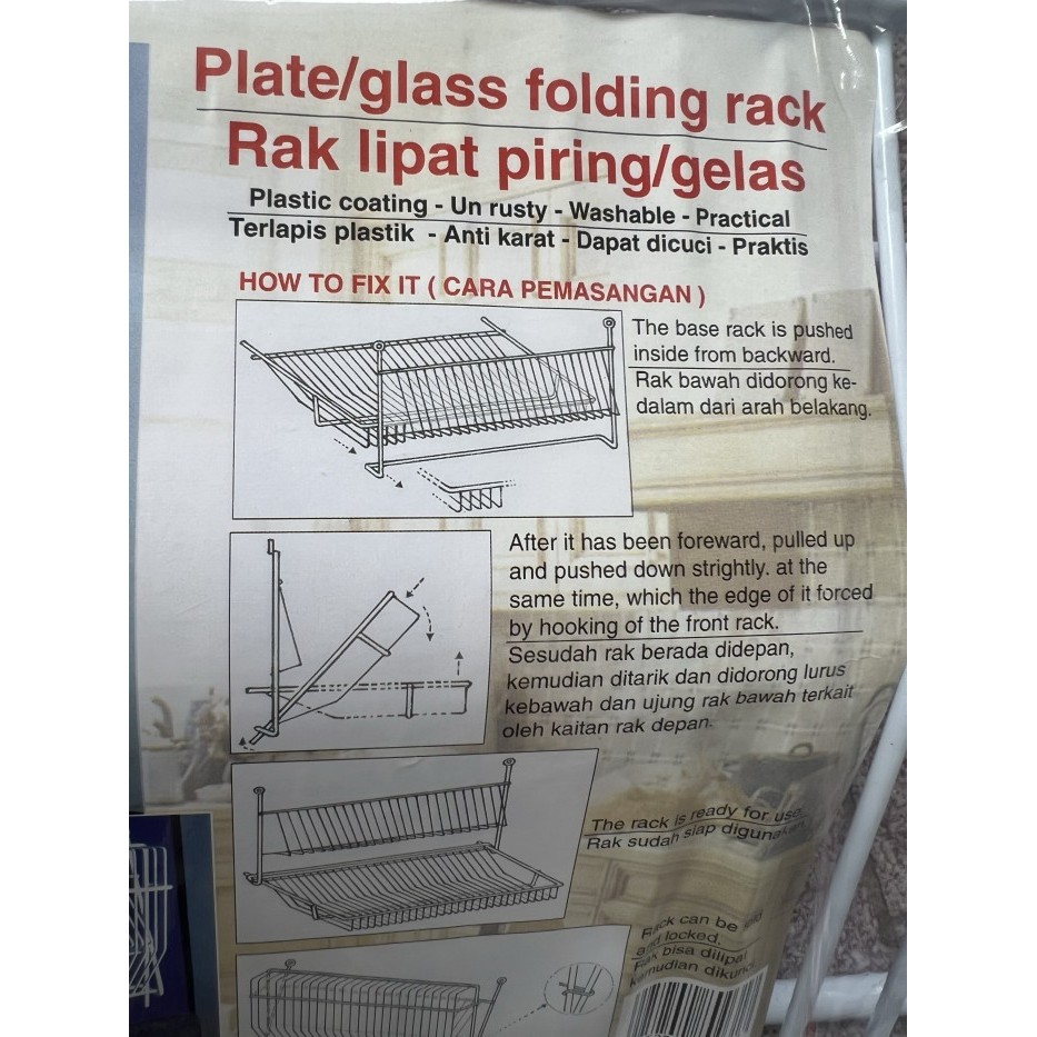 Wall HANGING PLATE RACK / FOLDING PLATE RACK / GLASS PLATE RACK ...