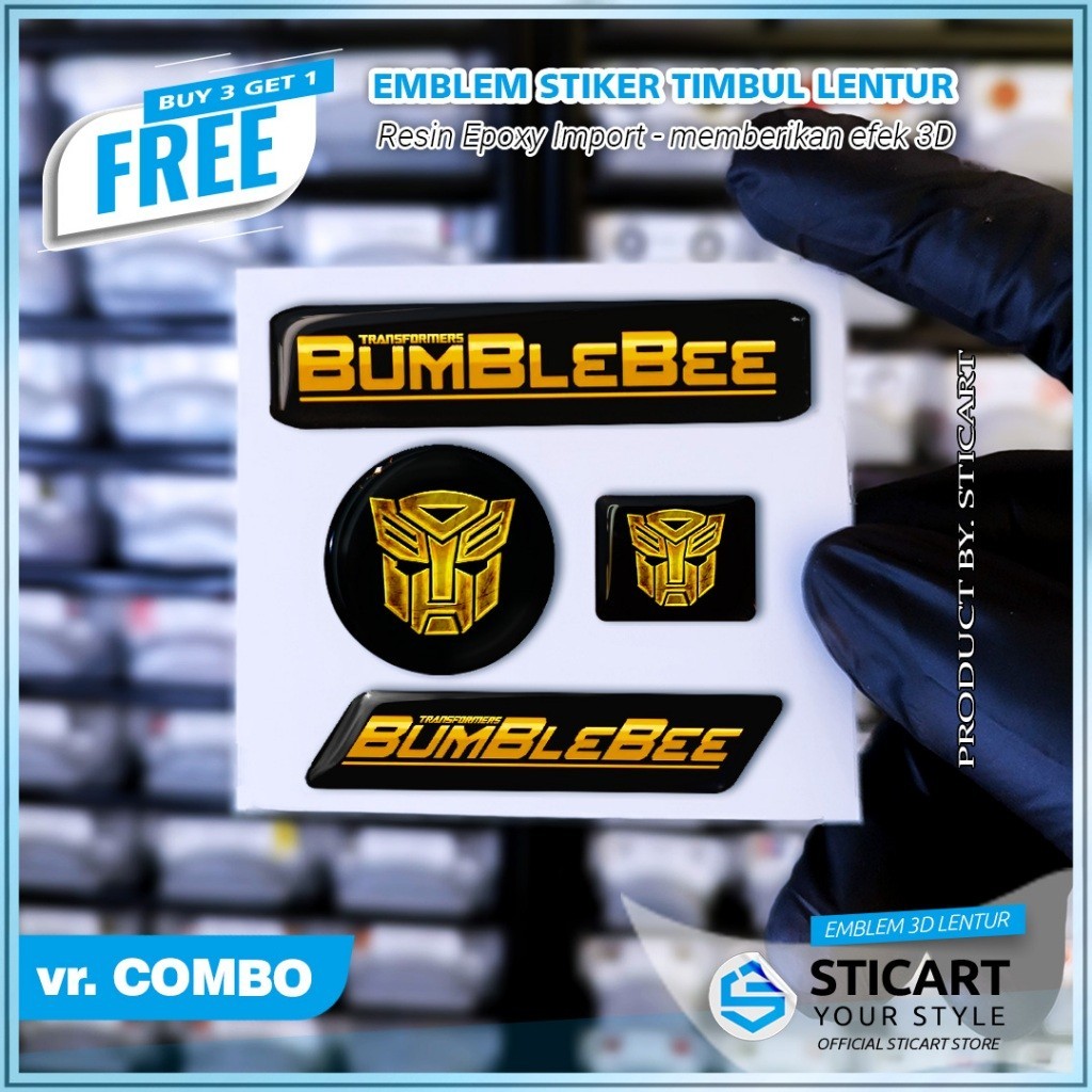 Bumblebee EMBLEM TIMBUL MOTORCYCLE STICKER COMBO 3D FLEXIBLE EMBLEM ...