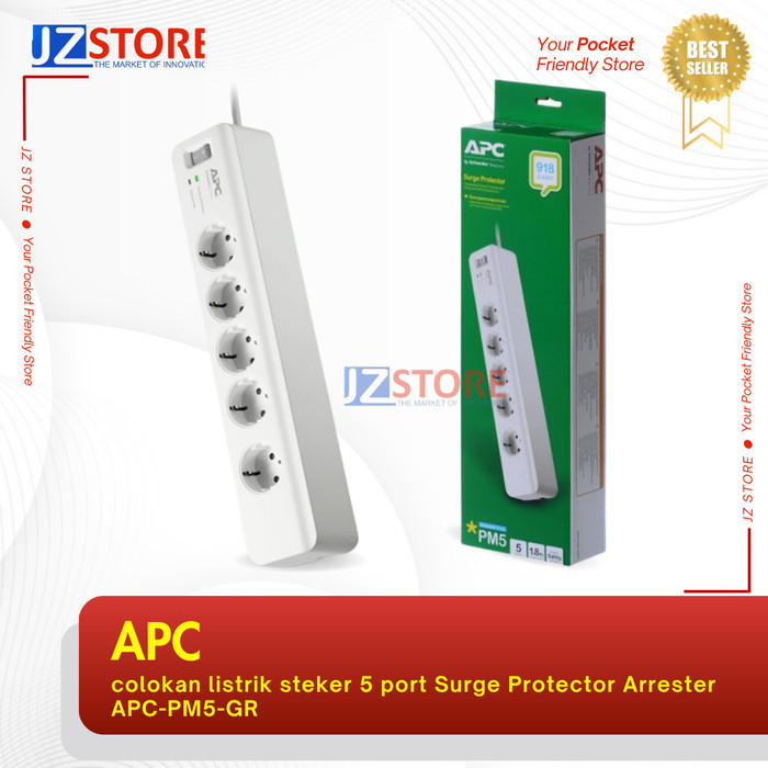 DISC PRICE - APC 5 port power plug Surge Protector Arrester APC-PM5-GR ...
