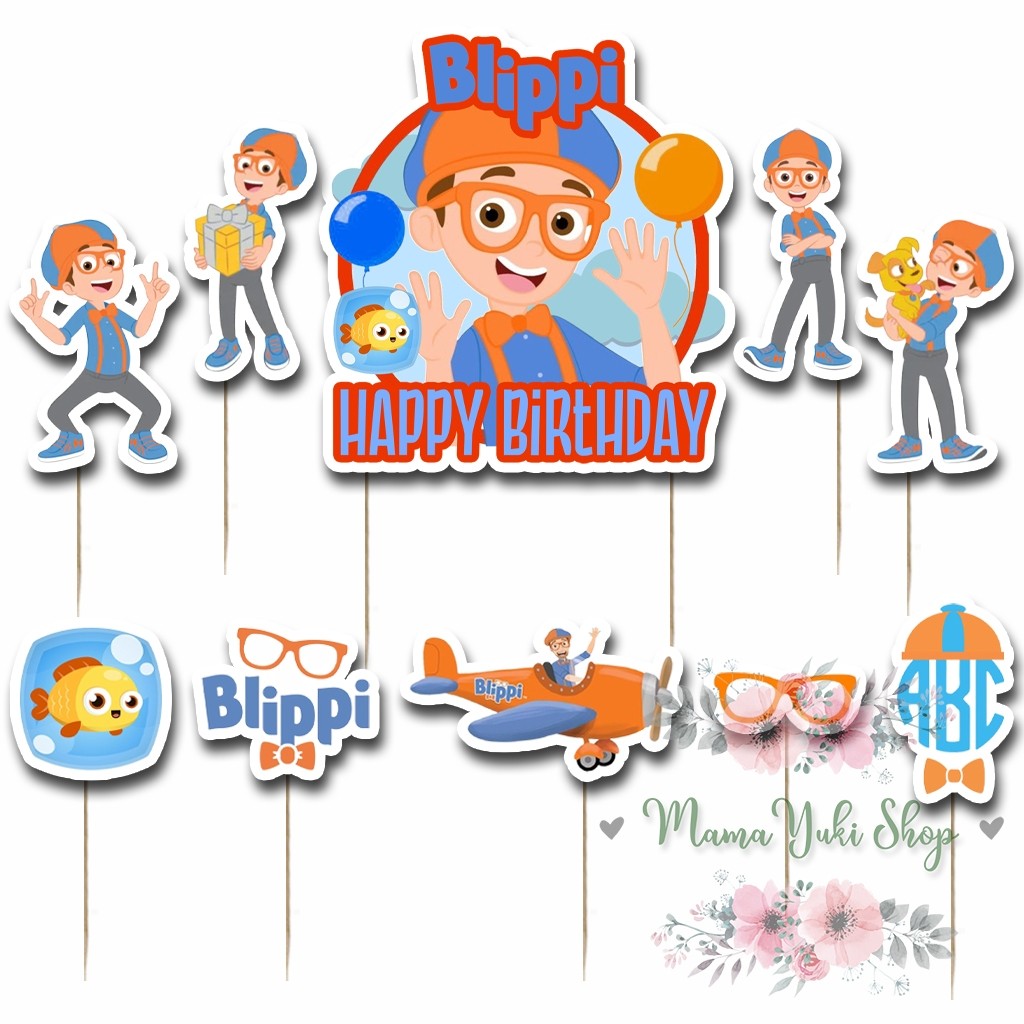 Blippi Children's Birthday Cake Decoration Cake Topper | Shopee Malaysia