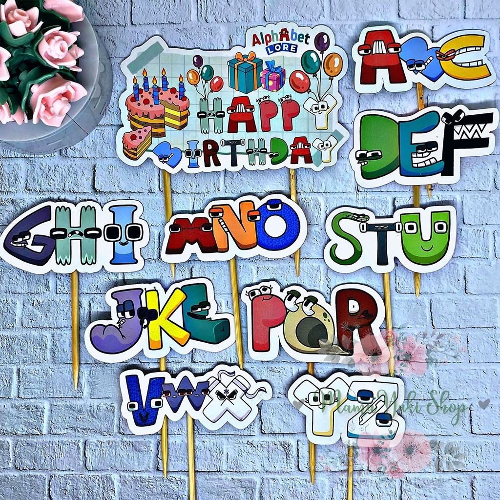 Alphabet LORE Character Children's Birthday Cake Decoration Cake Topper ...