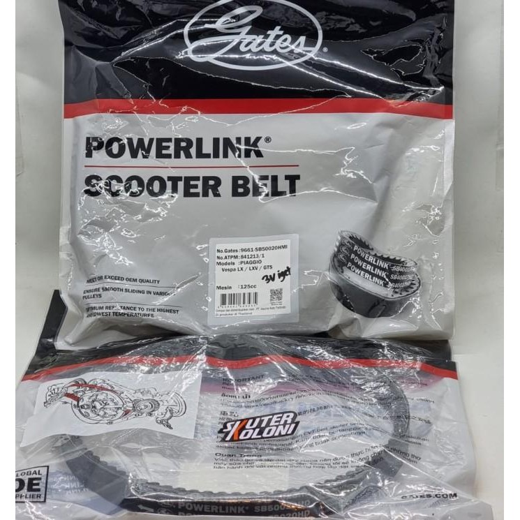 Gates Powerlink Kevlar Belt Vespa LX S Sprint Primavera GTS Original ...