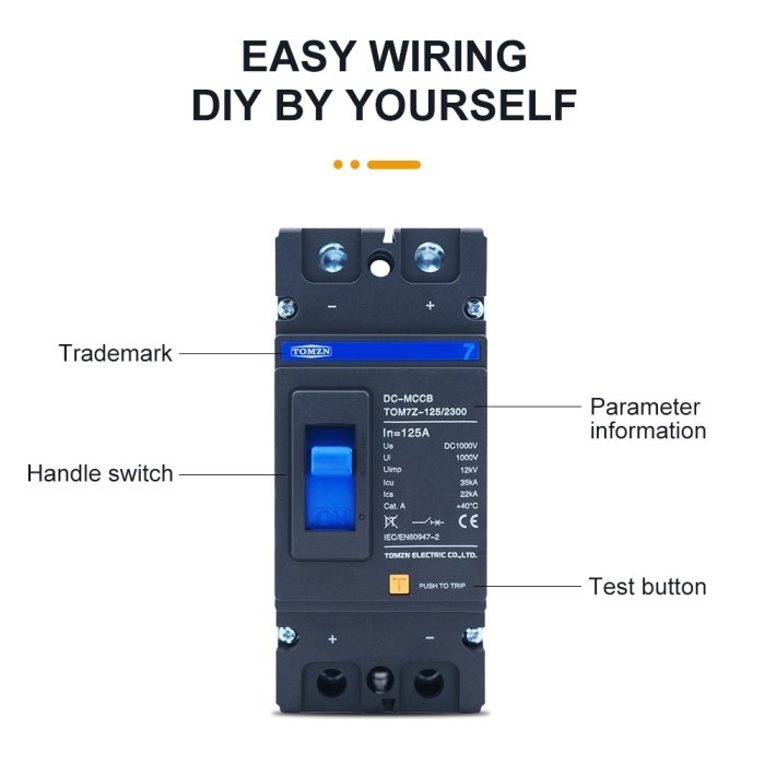 Mccb DC 2P 250A 1000V MOLDED CASE CIRCUIT BREAKER Solar PANEL PLTS ...