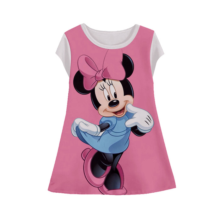 Children's Cartoon Dress Short Sleeve Cartoon 3D Printing Minnie Mouse ...