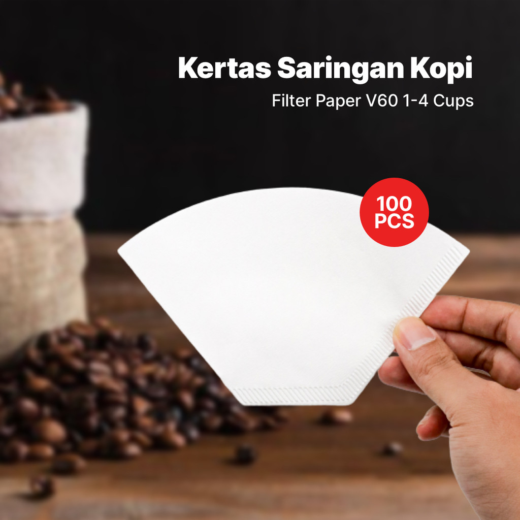 PUTIH Coffee Filter Paper Filter Paper V60 1-4 Cups 100 PCS - U102 ...