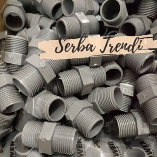 Double Neple Fitting PVC 1/2" - 3/4" -1" Double Niple Naple Outer ...