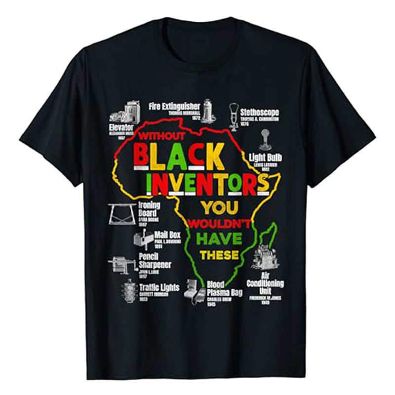 SAYA Inventor Black Leather Moon Black History African Men's T-Shirt ...