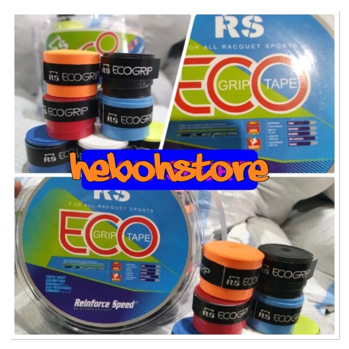Rs Eco Badminton Racket Grip Thin Round (1 Jar) 60 Pcs Original ...