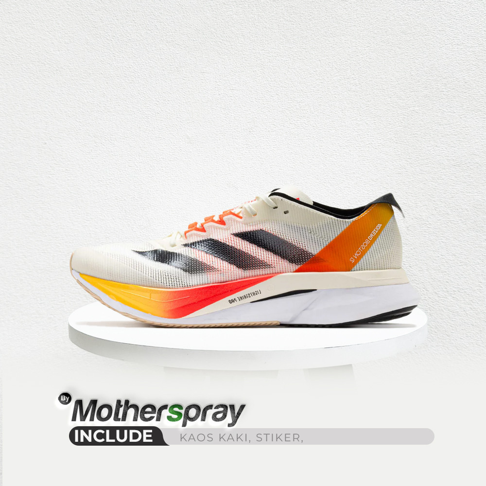 Adidas Adizero Boston 12 Ivory Core Black Solar Red IG3320 Shoes ...