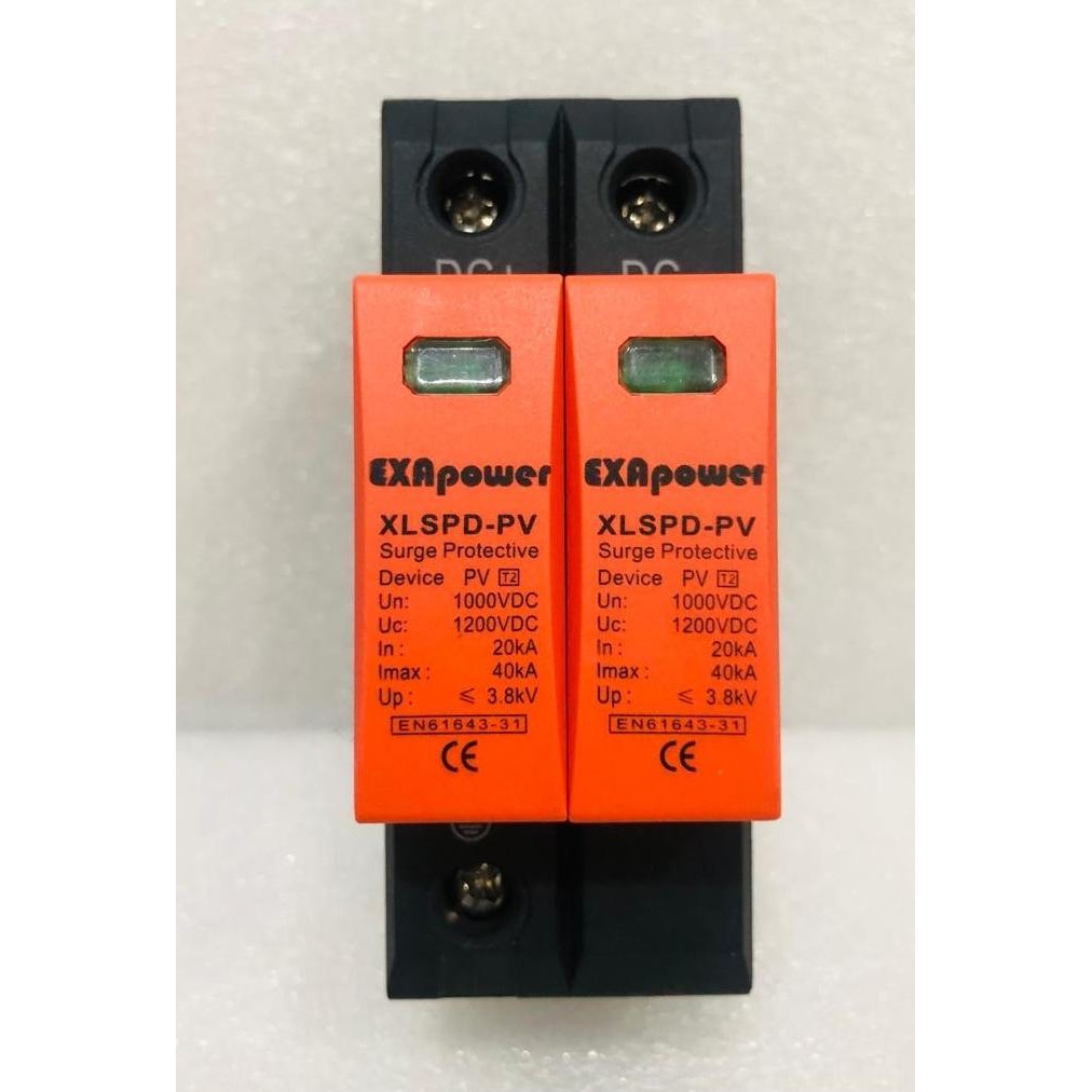 Spd DC 2P 1000V Surge Protection Device Anti Lightning Arrester PV 20 ...