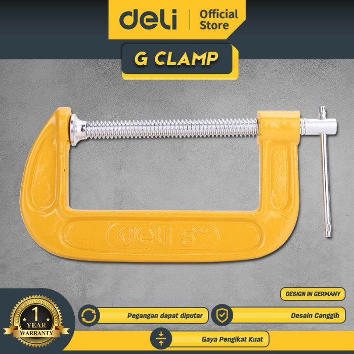 Deli G Clamp / C Clamp Clamp 3 Sizes Easy to Rotated Handle Tools DL ...