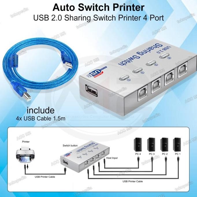 Switch - Auto Sharing Switch 4 Port USB Printer | Shopee Malaysia