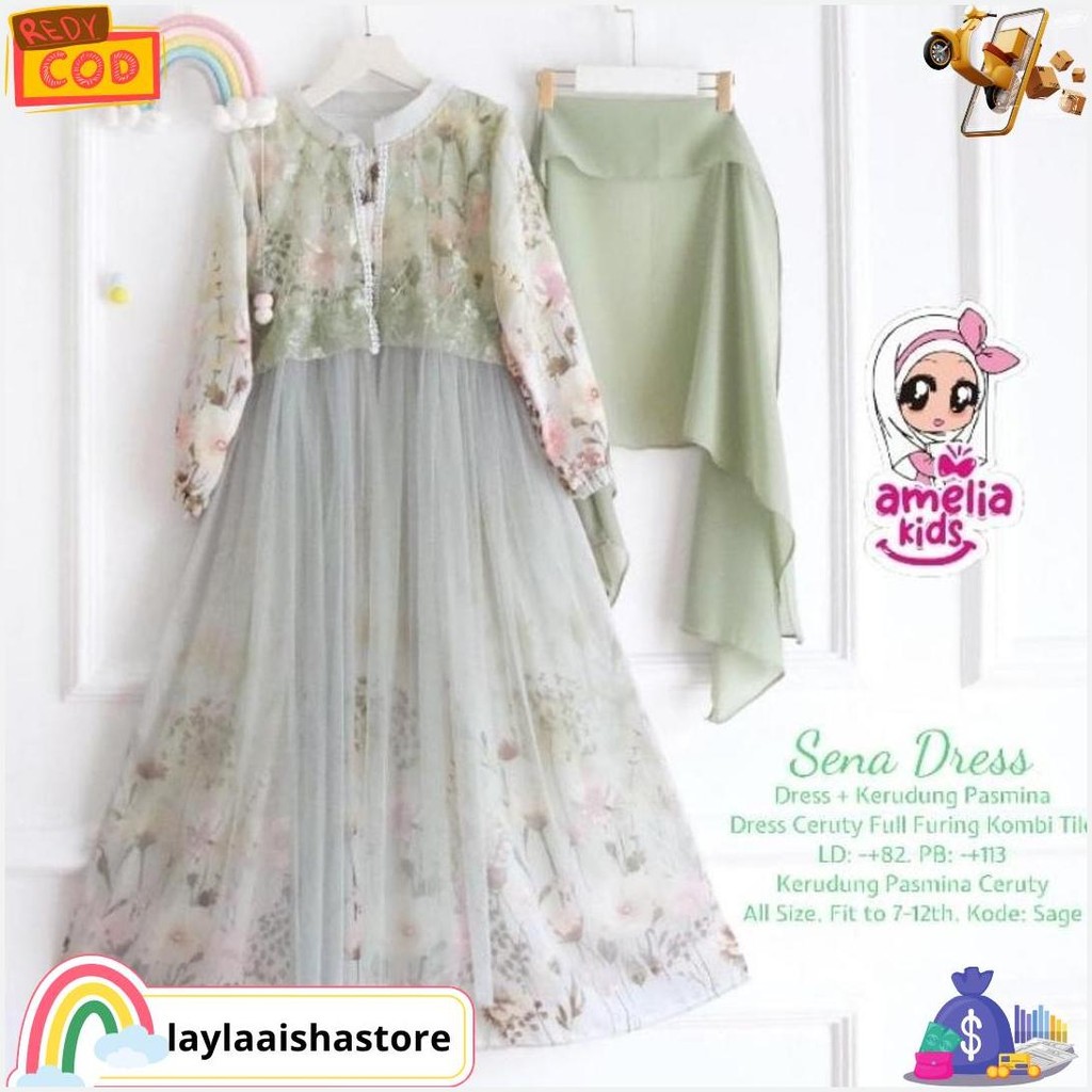 Brocade Tutu Gamis Suit for Children Free Hijab for Children Aged 7-12 ...